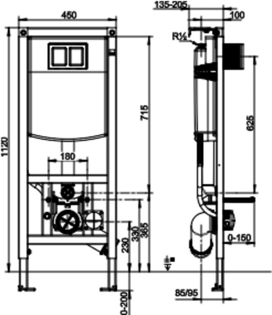 90 733 00 S000: WC element SANIT INEO PLUS 450 S – Sanit-Shop